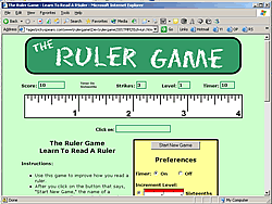 The Ruler Game - License The Ruler GameFor Use On Your Intranet, Classroom Desktops, or ...