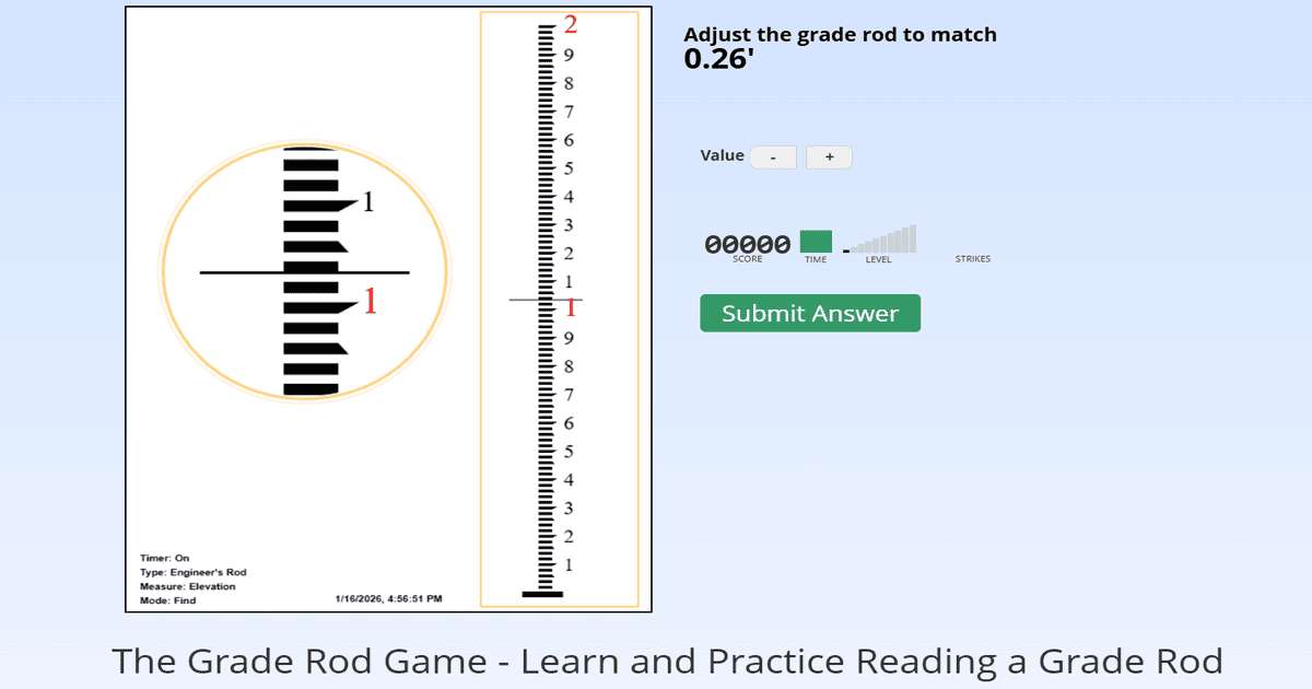The Grade Rod Game - Learn and Practice Reading a Grade Rod