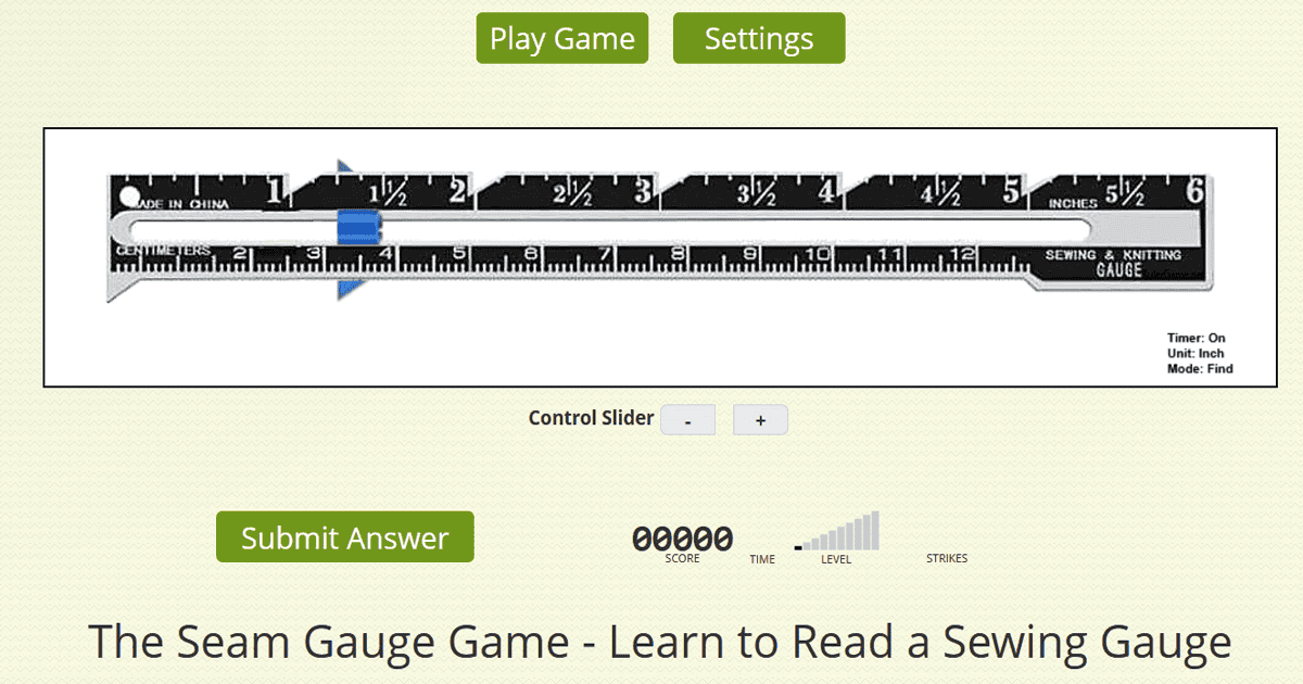 The Seam Gauge Game - Learn to Read a Sewing Gauge